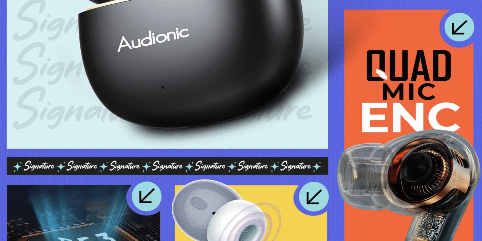 Audionic Airbud Signature S680 – Wireless Earbuds with Quad Mic ENC ...